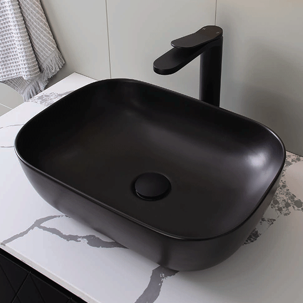 ADP Stadium Above Counter Basin in Matte Black - The Blue Space
